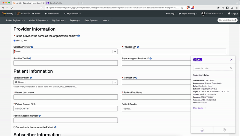 Payer portal automator